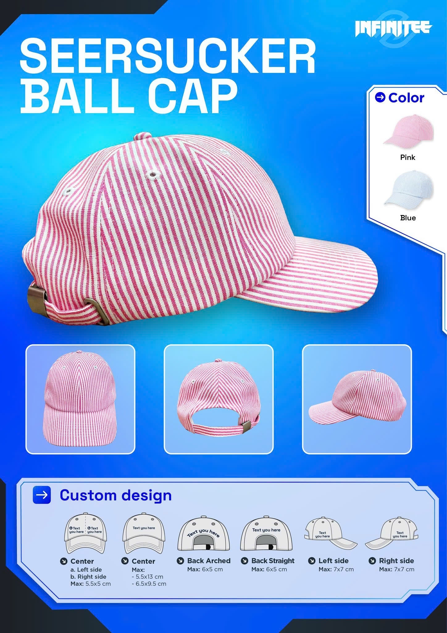 Emb - Seersucker Ball Cap – EOD-INFINITEE